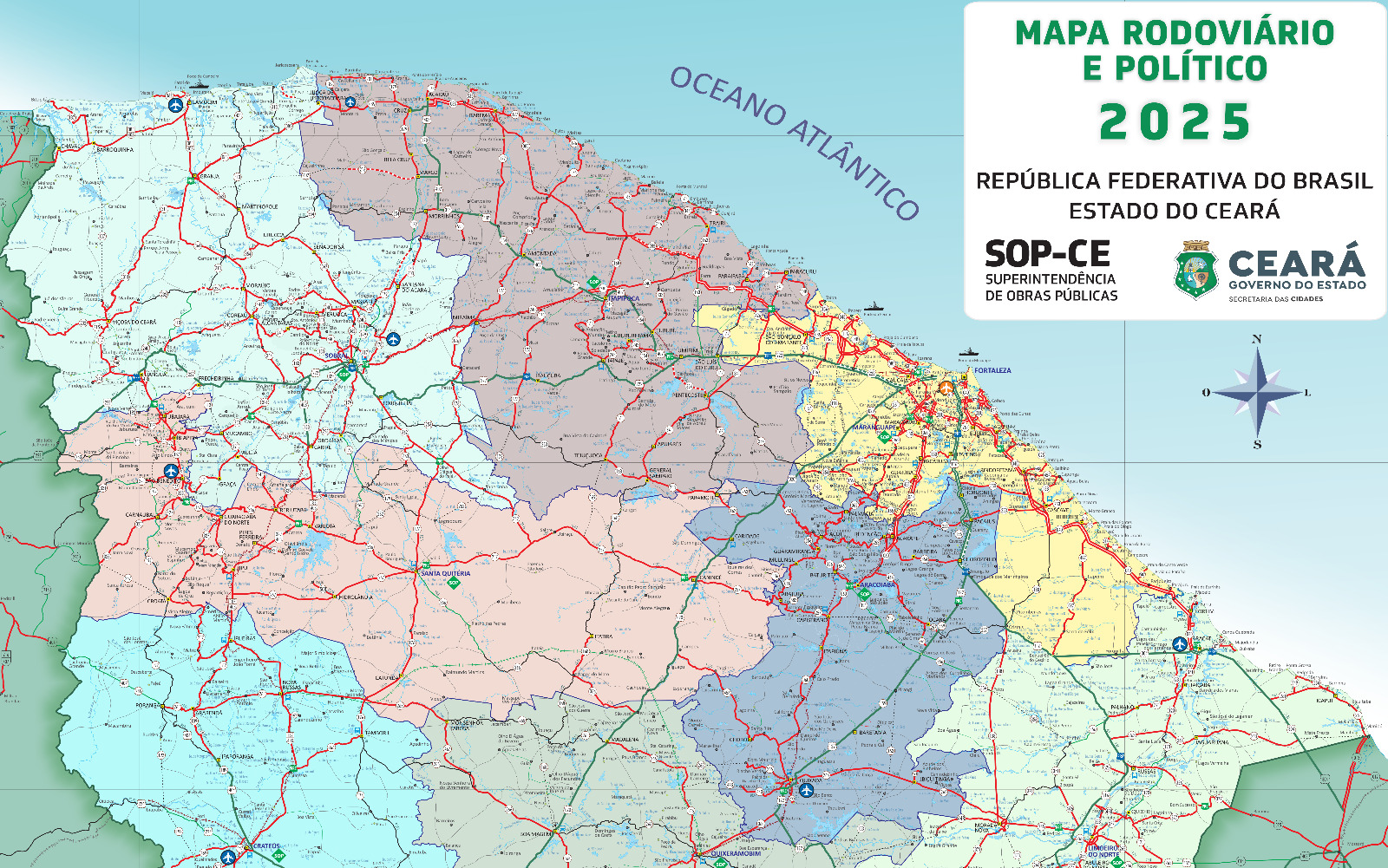 SOP divulga edição 2025 do Mapa Rodoviário do Ceará - Superintendência ...
